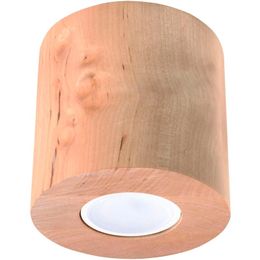 SOLLUX LIGHTING Deckenleuchte »ORBIS« GU10 1 Stk. leuchtet nieder Naturholz