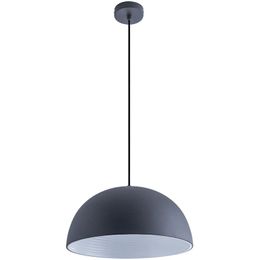 Paco Home Pendelleuchte &raquo;SAWYER&laquo; E27 H&auml;ngelampe Esszimmer K&uuml;chenlampe H&auml;ngend 1,5m Textilkabel &Oslash; 40,5cm schwarz-wei&szlig;