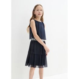 bonprix Chiffonkleid dunkelblau 152 - N-Gr N-Gr 152 Chiffonkleid f&uuml;r festliche Anl&auml;sse