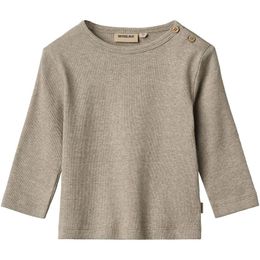 Wheat Langarmshirt »Milo« in toller Rippen-Qualität gravel melange 128 128 Langärmeliges Rippen-T-Shirt von Wheat für Babys