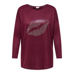 Only Carmakoma Damen Only CARMAKOMA Longshirt &raquo;CARALBA LS LONG TOP JRS&laquo; mit Glitzernieten M