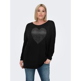 Only CARMAKOMA Longshirt &raquo;CARALBA LS LONG TOP JRS&laquo; mit Glitzernieten Black Detail:Studs Heart L L Shirt von Only CARMAKOMA mit Frontdruck und...