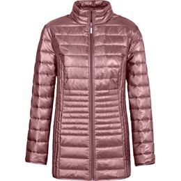 Damen Steppjacke mit vertikalem Muster rose, Gr&ouml;&szlig;e 48