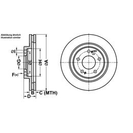 ATE Bremsscheibe 24.0122-0230.1 vorne rechts links bel&uuml;ftet 285mm f&uuml;r MITSUBISHI MR334996