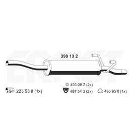 Ernst Mittelschalld&auml;mpfer 390132 f&uuml;r MERCEDES-BENZ A9064901101 9064901101