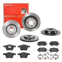 Brembo Bremsensatz-Vorn und hinten Bremsensatz, Scheibenbremse vorne rechts links Gelocht 302mm f&uuml;r VOLVO ASIA LAND ROVER (CHANGAN) FORD 7G912A315BA 3
