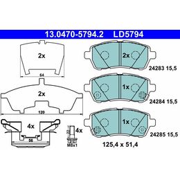 ATE Bremsbelagsatz, Scheibenbremse Ceramic 13.0470-5794.2 vorne rechts links mit Zubeh&ouml;r f&uuml;r SUZUKI MAZDA DAIHATSU 04465-B1120-000 DFY1-33-28ZA 55810-