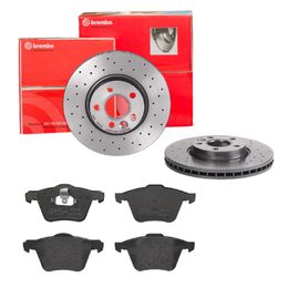 Brembo Bremsensatz-Vorderachse XTRA LINE / STANDARD Bremsensatz, Scheibenbremse vorne rechts links Gelocht/innenbel. 300mm f&uuml;r VOLVO ASIA LAND ROVER (