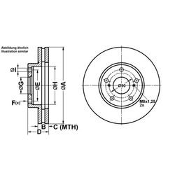ATE Bremsscheibe 24.0128-0115.1 vorne rechts links bel&uuml;ftet 275mm f&uuml;r TOYOTA 43512-33040 43512-33041 43512-33060