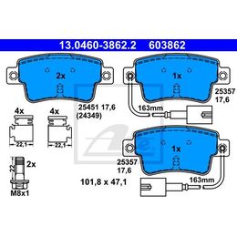 ATE Bremsensatz-Vorderachse Bremsensatz, Scheibenbremse vorne hinten rechts links bel&uuml;ftet 264mm f&uuml;r FIAT VAUXHALL OPEL 569097 93188918 93167282 SG000
