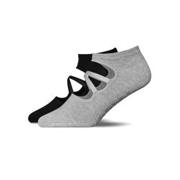 SNOCKS Socken Damen Größe 35/38 graumeliert / schwarz