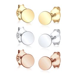 Elli Ohrringe 925 Rosegold Geo, Kreis, Bi Color_Tri Color in Silber | Gr.: onesize