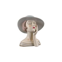 Gilde Figur "Lady mit weißem Hut" creme, weiß - (H) 18cm | Gr.: onesize