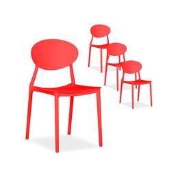 Homestyle4u K&uuml;chenstuhl 4er Set in Rot | Gr.: onesize