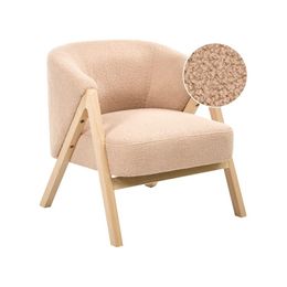 Beliani Sessel SKEI in Beige/Braun - (W) 67 x (H) 69 x (L) 66 cm | Gr.: onesize