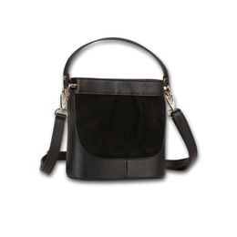 Leder Umh&auml;ngetasche Toscanto Tasche schwarz ca. 18cm | Gr.: onesize