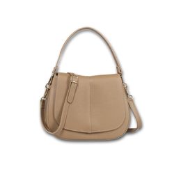 Leder Umh&auml;ngetasche Toscanto Tasche taupe, beige ca. 27cm | Gr.: onesize