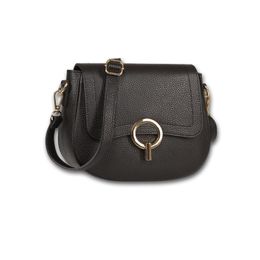 Leder Umh&auml;ngetasche Toscanto Tasche schwarz ca. 23cm | Gr.: onesize