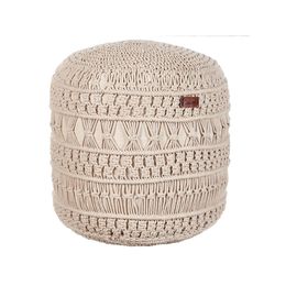 Beliani Pouf THAKOT in Beige - (W) 45 x (H) 45 x (L) 45 cm | Gr.: onesize