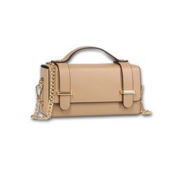 Leder Handtasche Toscanto Tasche taupe, dunkelbeige ca. 19cm | Gr.: onesize