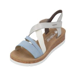 Rieker Keilsandaletten in aqua/offwhite/fog-silver | Gr.: 40