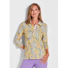 GOLDNER Kurzgr&ouml;&szlig;e: Druckshirt mit Paisley-Muster in gelb / gemustert | Gr.: 24