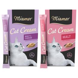 Miamor Cat Cream Mixpaket Katzensnacks ohne Zuckerzusatz 2x6x15g