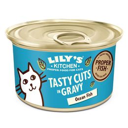 LILY'S KITCHEN Cat Tasty Cuts in Sauce Ozeanfisch Katzen-Nassfutter ohne Zuckerzusatz 24x85g