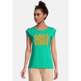 Salzhaut Shirt BIIKE - GOOD VIBES in Mint-Neon Orange | Gr.: XS