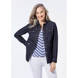 GOLDNER Kurzgr&ouml;&szlig;e: Jeansjacke Jeansjacke mit sportlichen Details in marine | Gr.: 20