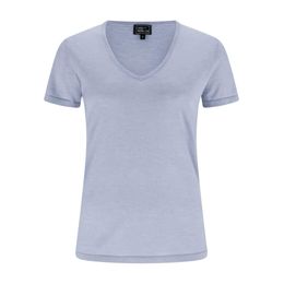 CASH-MERE.CH T-Shirt mit V-Ausschnitt in Himmelblau | Gr.: XS