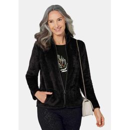 GOLDNER Teddyjacke mit Glanzeffekt in schwarz | Gr.: 48