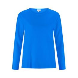 CASH-MERE.CH Rundhals Pullover mit Seitenschlitzen in Dazzling Blau | Gr.: XS