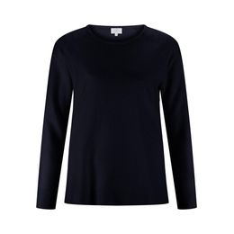 CASH-MERE.CH Rundhals Pullover mit Seitenschlitzen in Marine Blau | Gr.: XL