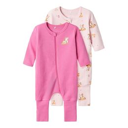 name it M&auml;dchen Strampler Deer mit Zipper in Rosa | Gr.: 74