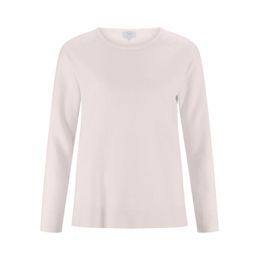 CASH-MERE.CH Rundhals Pullover mit Seitenschlitzen in Weiss | Gr.: L