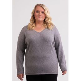 CASH-MERE.CH V-Ausschnitt Pullover in Grau | Gr.: S