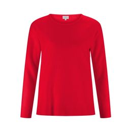 CASH-MERE.CH Rundhals Pullover mit Seitenschlitzen in Rot | Gr.: M