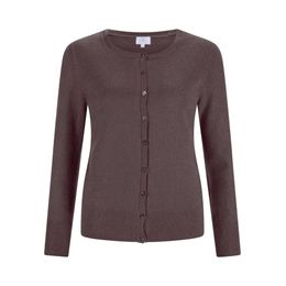 CASH-MERE.CH Cardigan Rundhals in Taupe Melange | Gr.: L