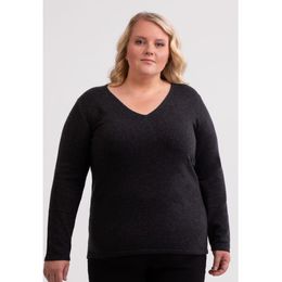 CASH-MERE.CH V-Ausschnitt Pullover in Dunkel Anthrazit | Gr.: M