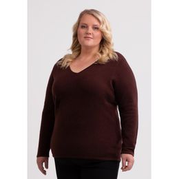 CASH-MERE.CH V-Ausschnitt Pullover in Zinnoberrot | Gr.: L