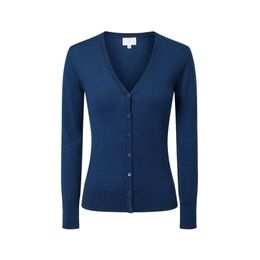 CASH-MERE.CH Cardigan V-Ausschnitt in Marine Blau | Gr.: XS