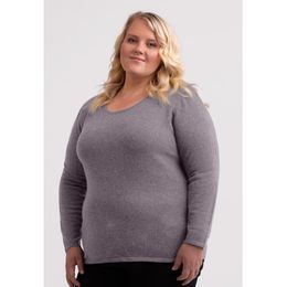 CASH-MERE.CH Rundhals Pullover in Grau | Gr.: S