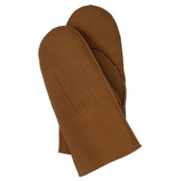 CASH-MERE.CH Lederf&auml;ustlinge mit Lammfell in Hazelnut | Gr.: L