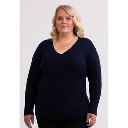 CASH-MERE.CH V-Ausschnitt Pullover in Marine Blau | Gr.: S
