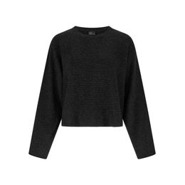 CASH-MERE.CH Wolle Rundhals Pullover in Dunkel Anthrazit | Gr.: S