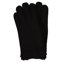 CASH-MERE.CH Lammlederhandschuhe mit Lammfell in Schwarz | Gr.: M