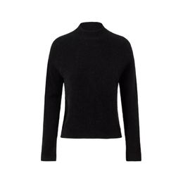 CASH-MERE.CH Brushed Pullover mit kurzem Stehkragen in Schwarz | Gr.: XS