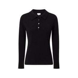 CASH-MERE.CH Poloshirt Langarm in Schwarz | Gr.: S