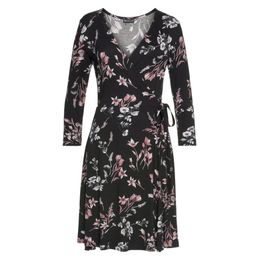 Laura Scott Sommerkleid in schwarz-rosa-gebl&uuml;mt | Gr.: 46